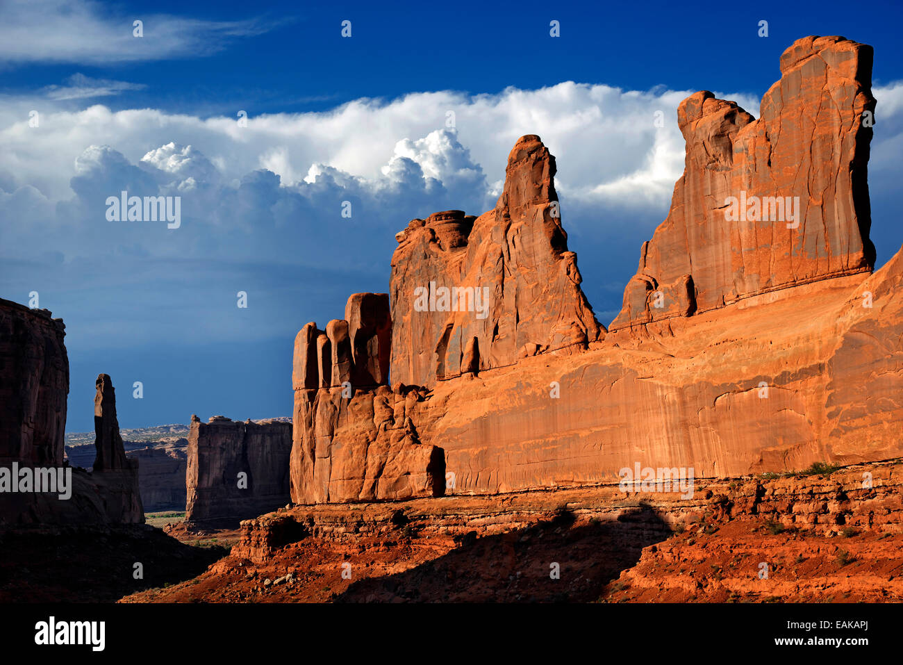 Rock formation of the Courthouse Towers, Arches-Nationalpark, near Moab ...