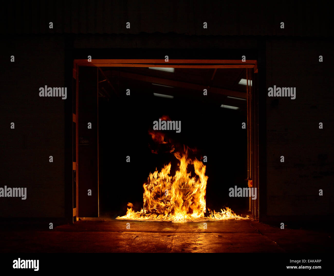 set of drawers on fire engulfed in flames Stock Photo - Alamy