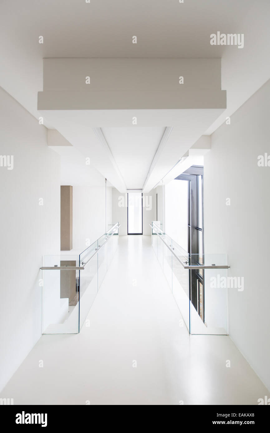 White modern house corridor Stock Photo - Alamy