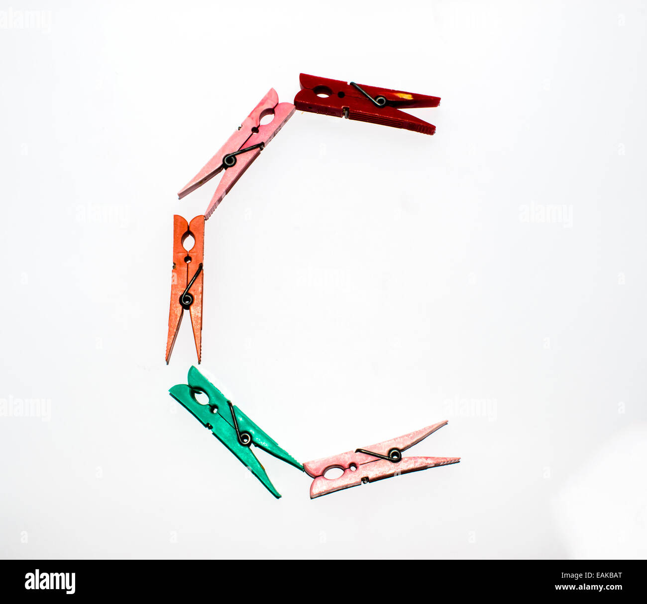 letter C made with clothespins Stock Photo - Alamy