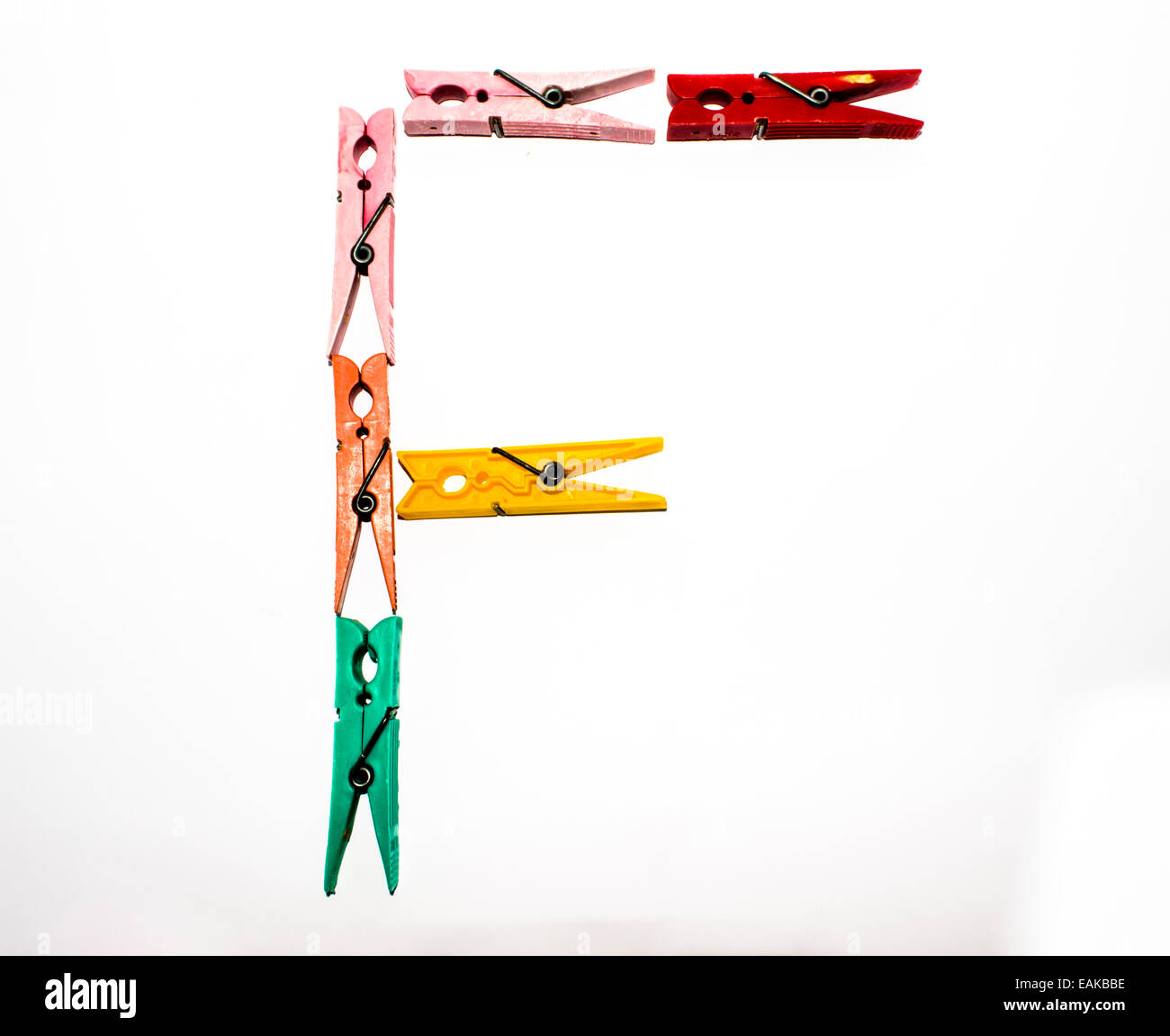letter F made with clothespins Stock Photo - Alamy