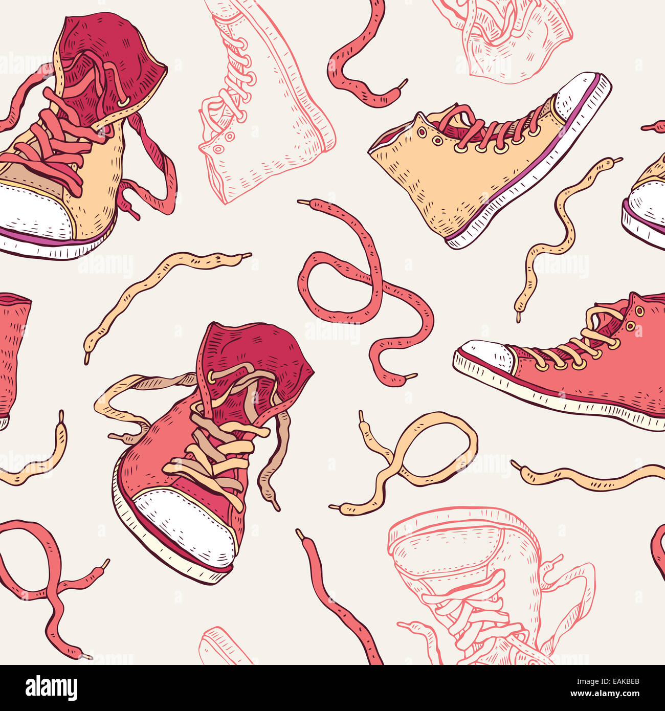 Sneakers. Shoes Seamless pattern Stock Photo - Alamy