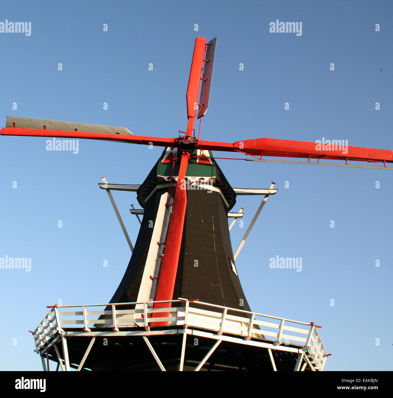 Dutch windmill from 1857 in the village Norg. Netherlands Stock Photo ...