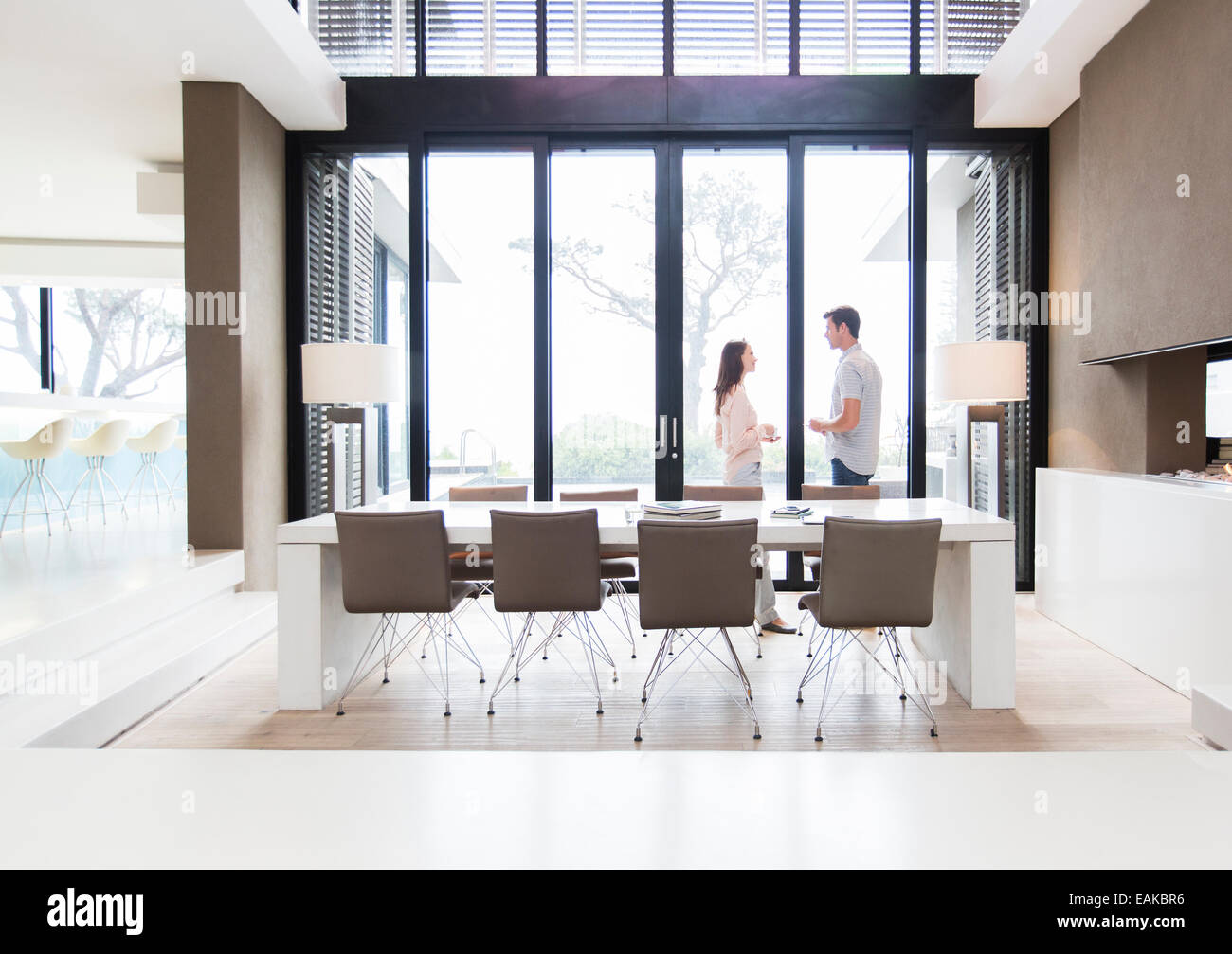 Woman man talking in room hi-res stock photography and images - Alamy