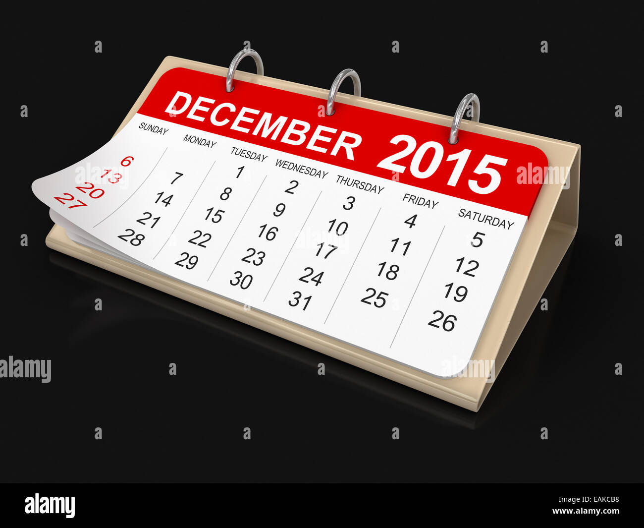 Calendar - december 2015 (clipping path included Stock Photo - Alamy