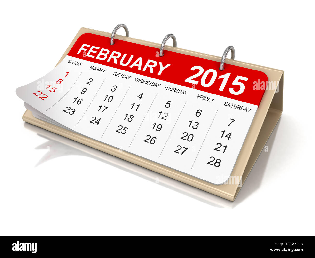 Calendar - february 2015 (clipping path included Stock Photo - Alamy