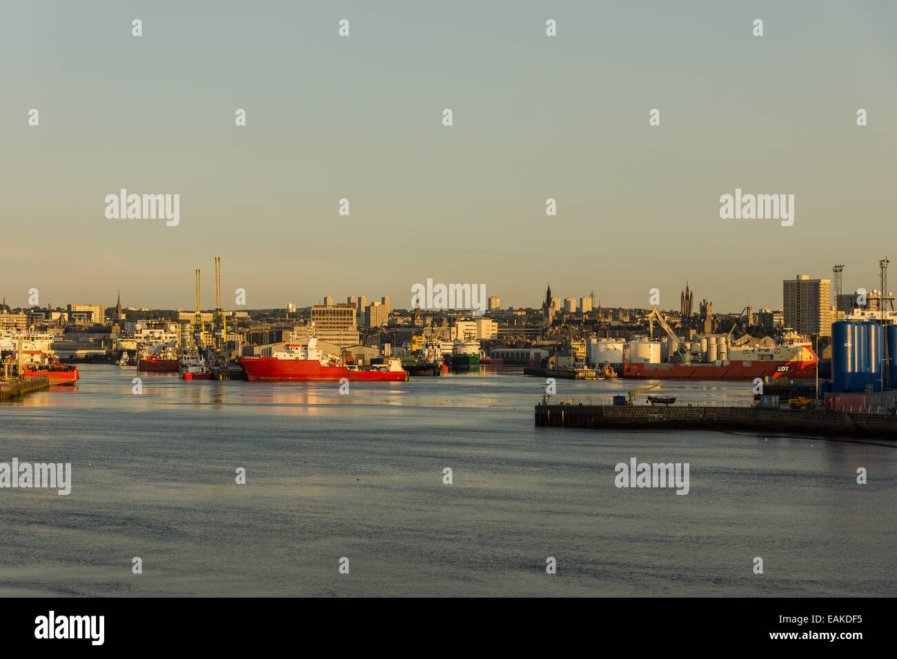 Aberdeen harbour basin and city Stock Photo - Alamy