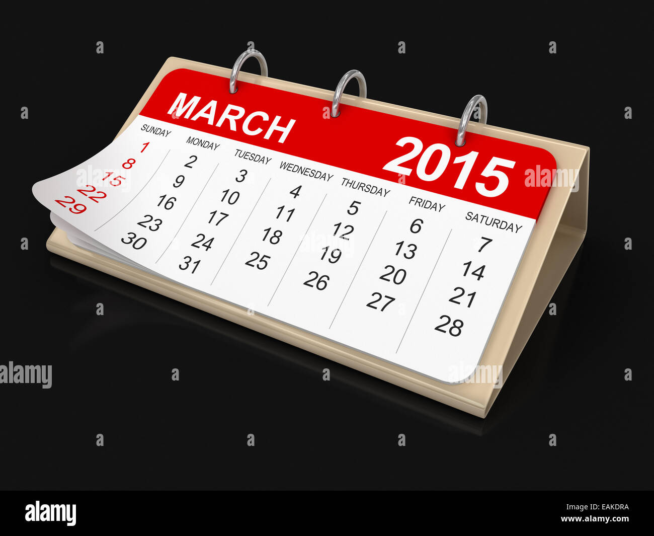 Calendar - March 2015 (clipping path included Stock Photo - Alamy
