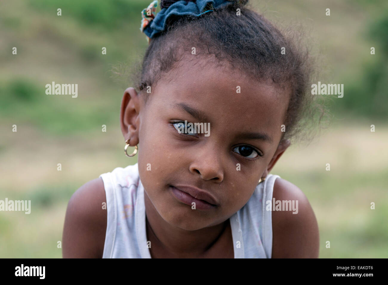 Cuban girl, portrait, near Santiago de Cuba, Cuba Stock Photo - Alamy