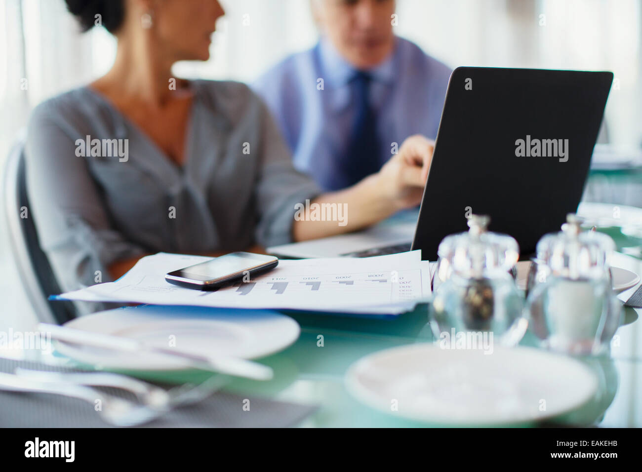 Mature man pointing woman hi-res stock photography and images - Alamy