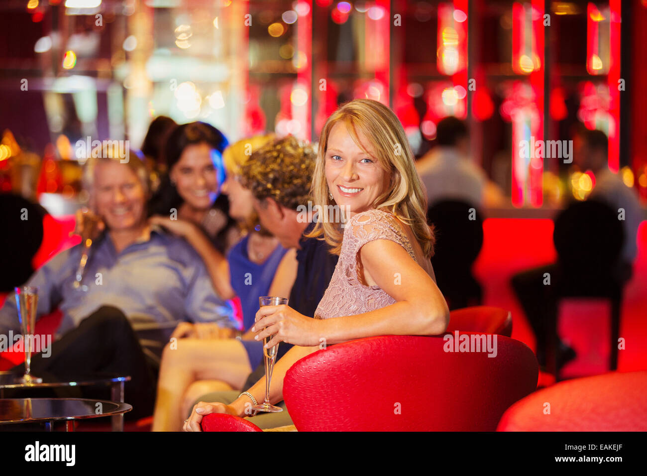 Group of friends having fun in bar Stock Photo - Alamy