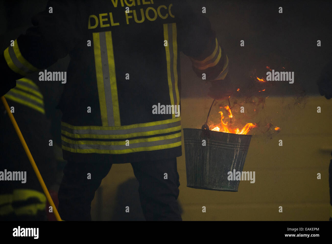 Milan, Italy. 16th Nov, 2014. A firefighter Football/Soccer : A ...