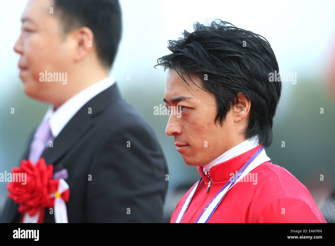 Kyoto, Japan. 16th Nov, 2014. (R-L) Yuga Kawada, Masaya Oshima Horse ...