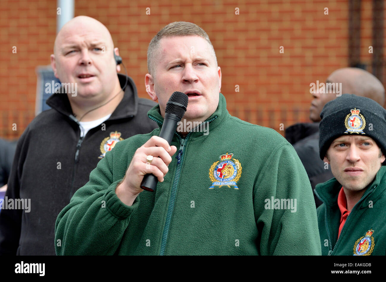 Paul Golding, leader of Britain First at a march in Rochester ahead of ...