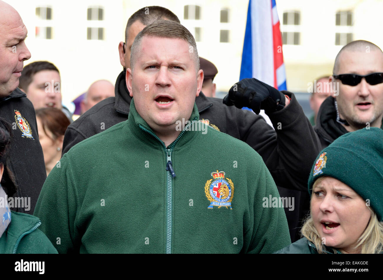 Britain first protest march logo hi-res stock photography and images ...