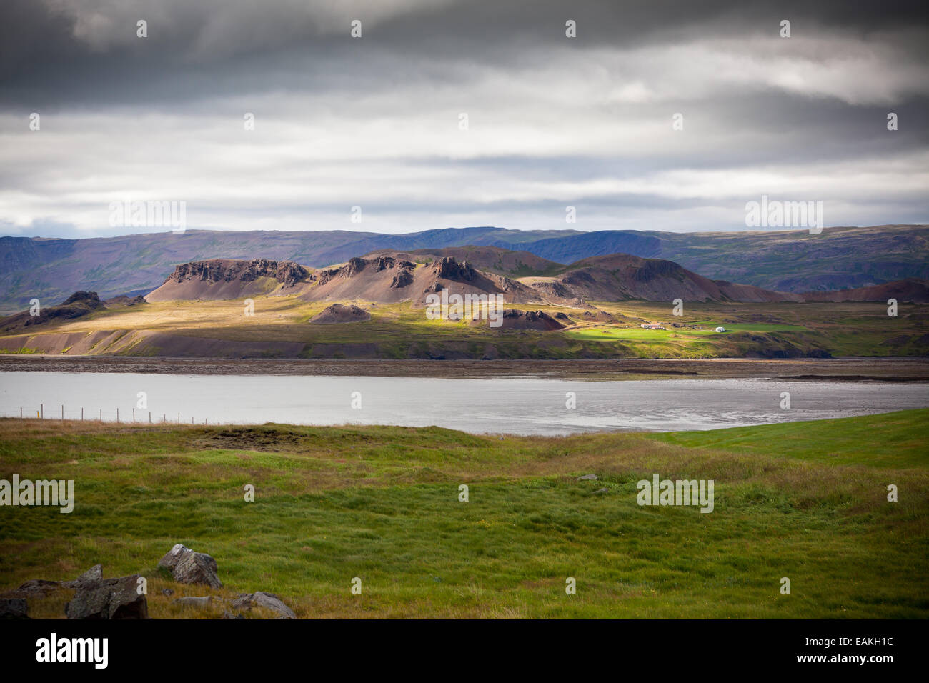 North Icelandic Landscape at Overcast Weather. Horizontal shot Stock ...