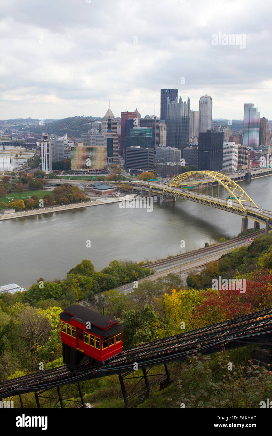 Duquesne Incline and the Monongahela River and Fort Pitt bridge in ...
