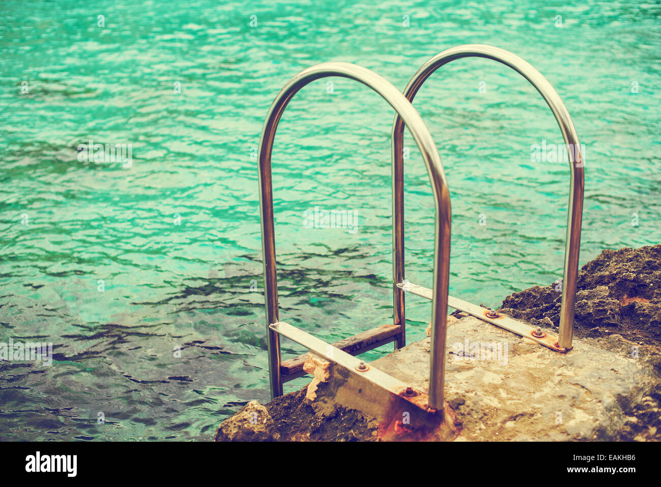 Swimming pool ladder handrails stairs hi-res stock photography and ...