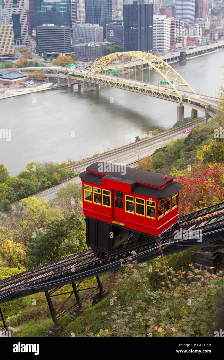 Duquesne Incline and the Monongahela River and Fort Pitt bridge in ...