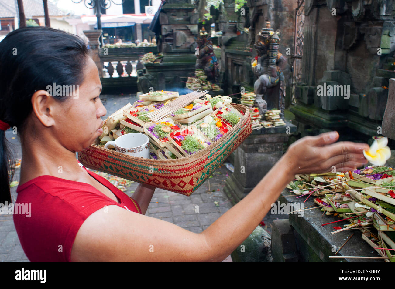 Hindu Rituals and celebrations in the near Kuta temple. Bali. Galungan ...
