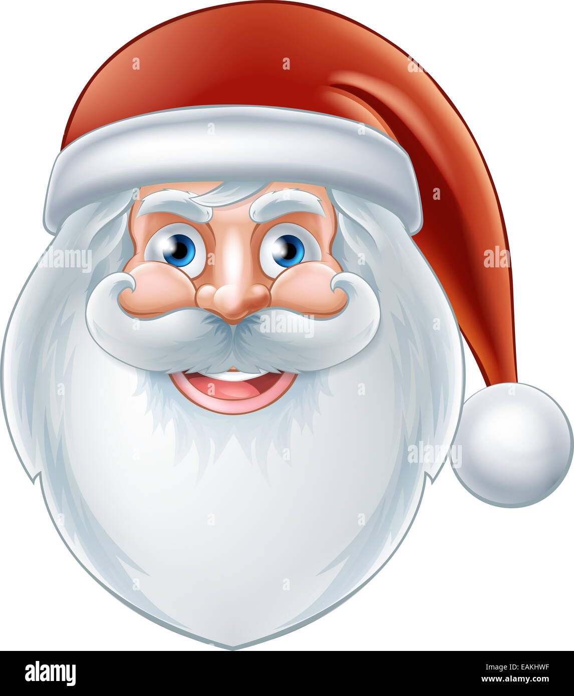 An illustration of a Christmas cartoon happy Santa face Stock Photo - Alamy