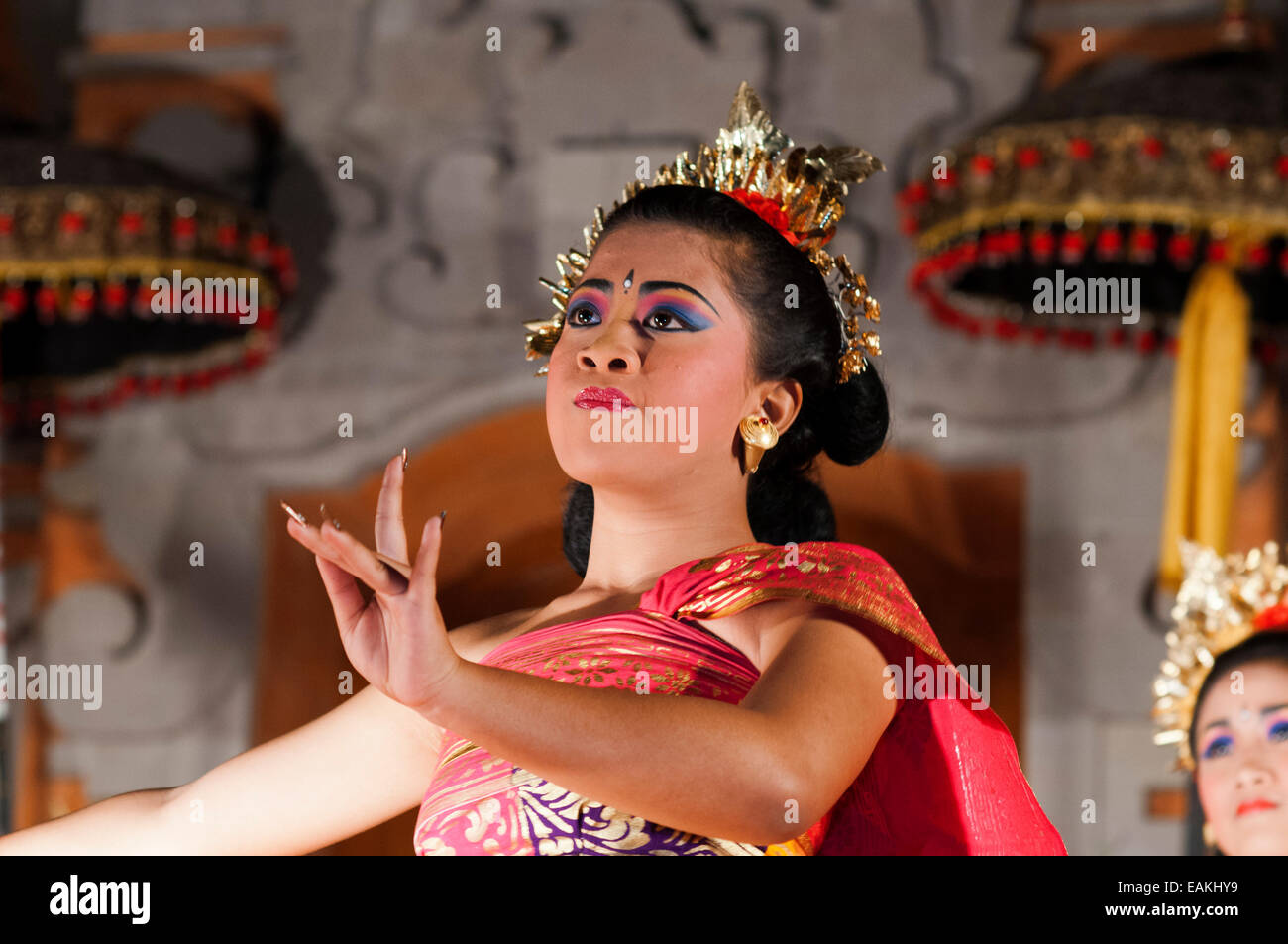 Dance called "Legong Dance" at the Palace of Ubud. Ubud-Bali. Traditional balinese dance in Ubud ...