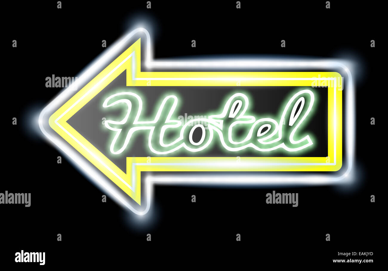 Retro American neon motel roadsign Stock Photo - Alamy