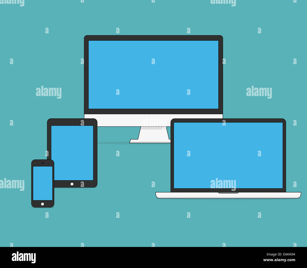 illustration set of flat modern technology devices Stock Photo - Alamy