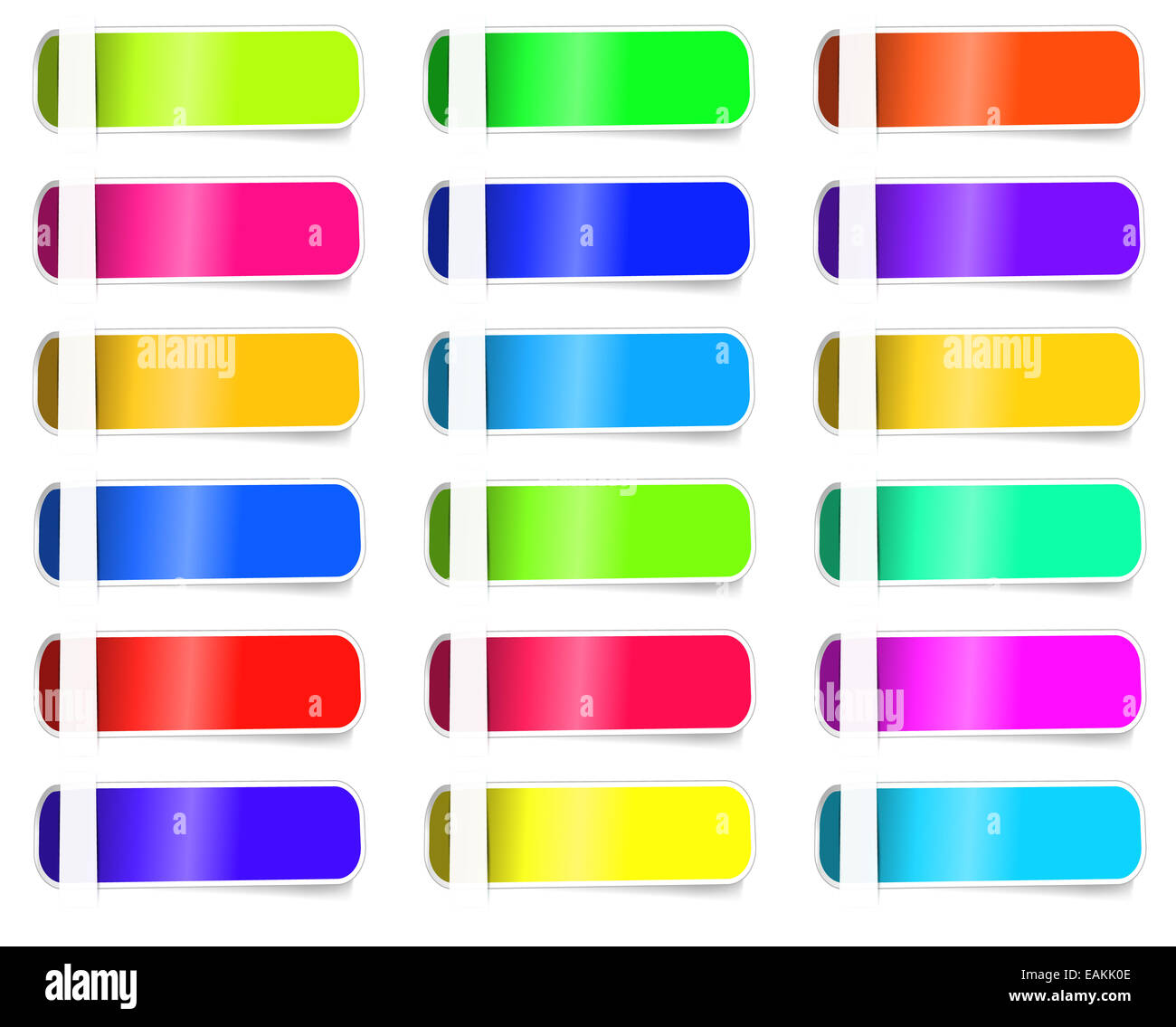 Empty Colorful label paper set. Vector sticker Stock Photo - Alamy