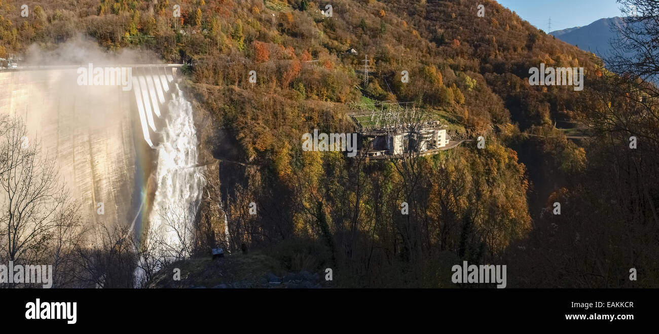 Dam of Contra Verzasca Ticino, Switzerland: spectacular waterfalls from ...