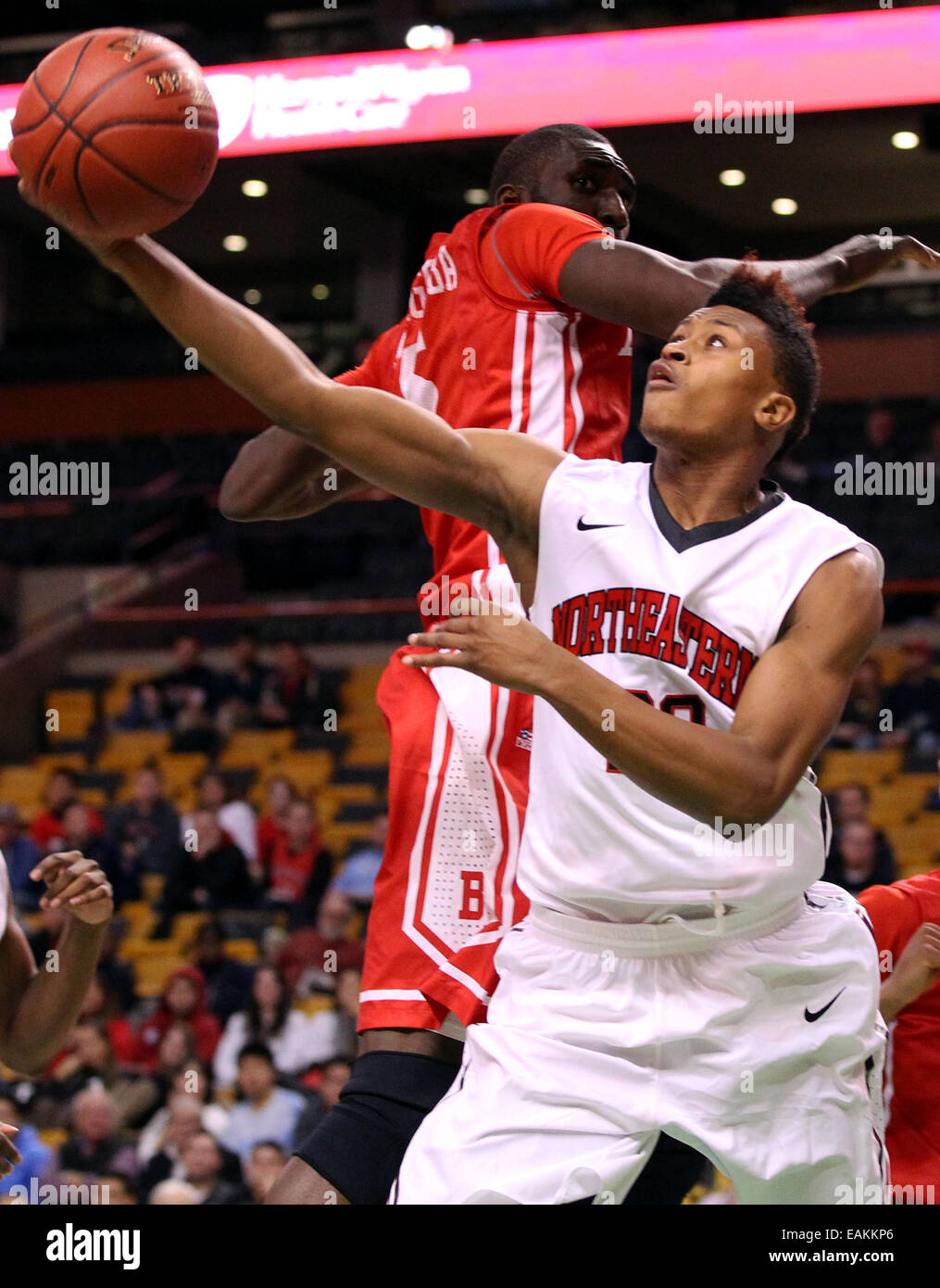 TD Garden. 16th Nov, 2014. Northeastern Huskies guard Devon Begley (20 ...