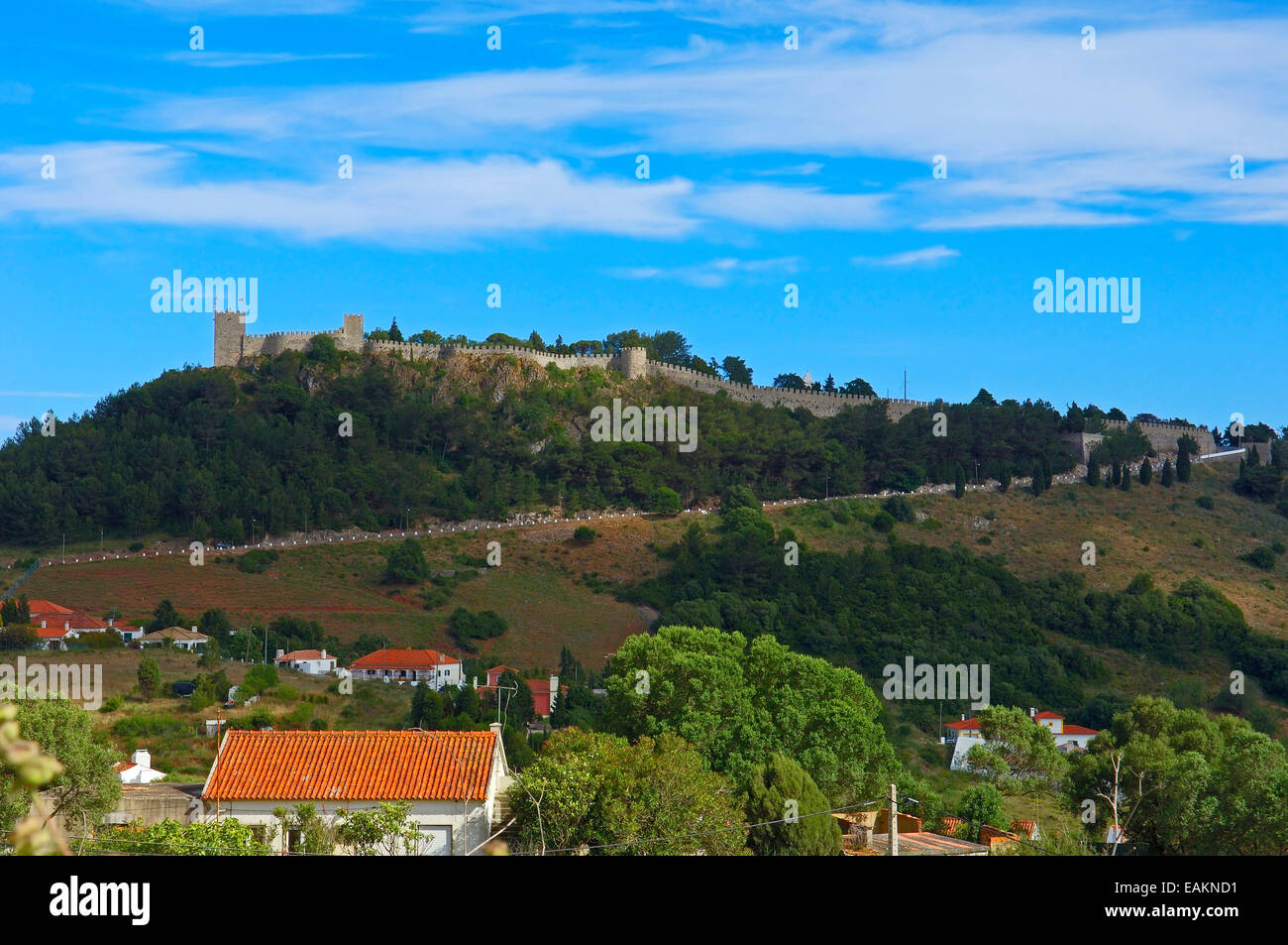 Sesimbra Castle. Sesimbra. Setubal district. Serra de Arrabida. Atl ...