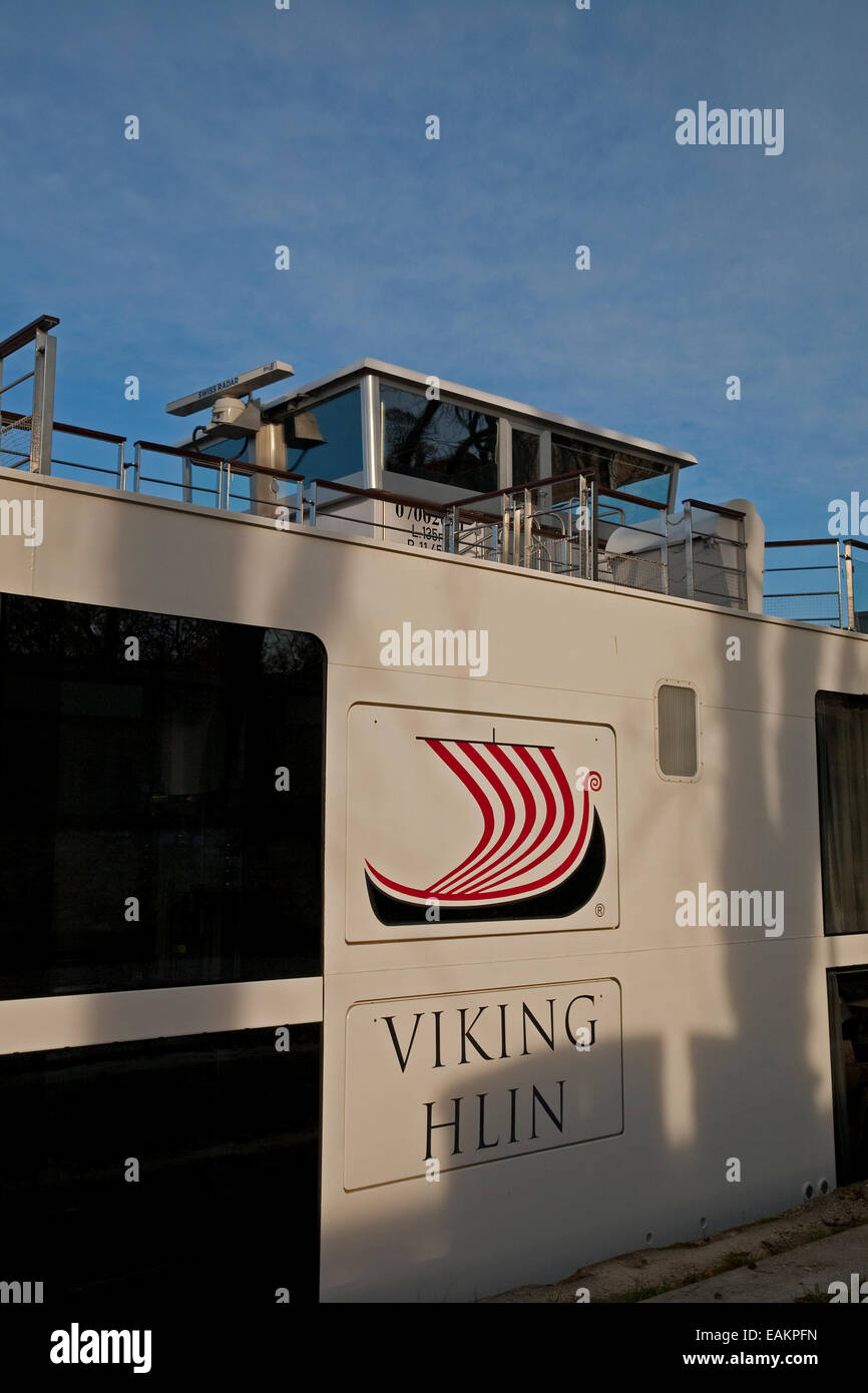 Viking ship Hlin moored up in Regensburg,Germany Stock Photo - Alamy