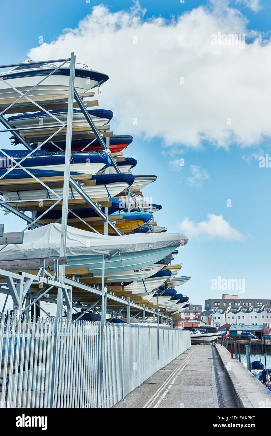 Boats stacked up hi-res stock photography and images - Alamy