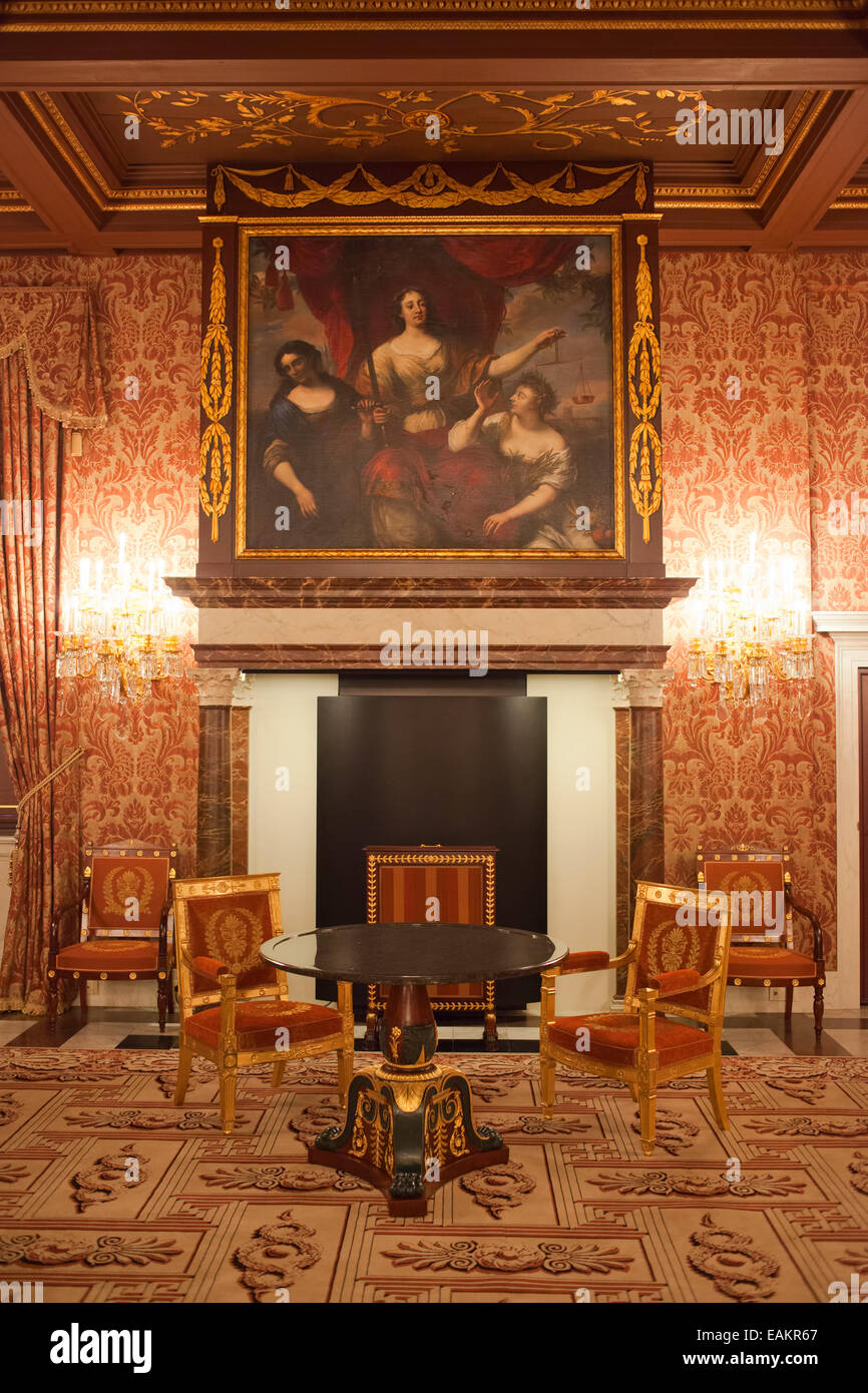 Chamber in the Royal Palace (Dutch: Koninklijk Paleis) in Amsterdam ...