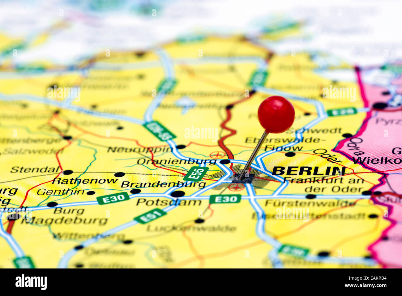 Berlin on a map hi-res stock photography and images - Alamy