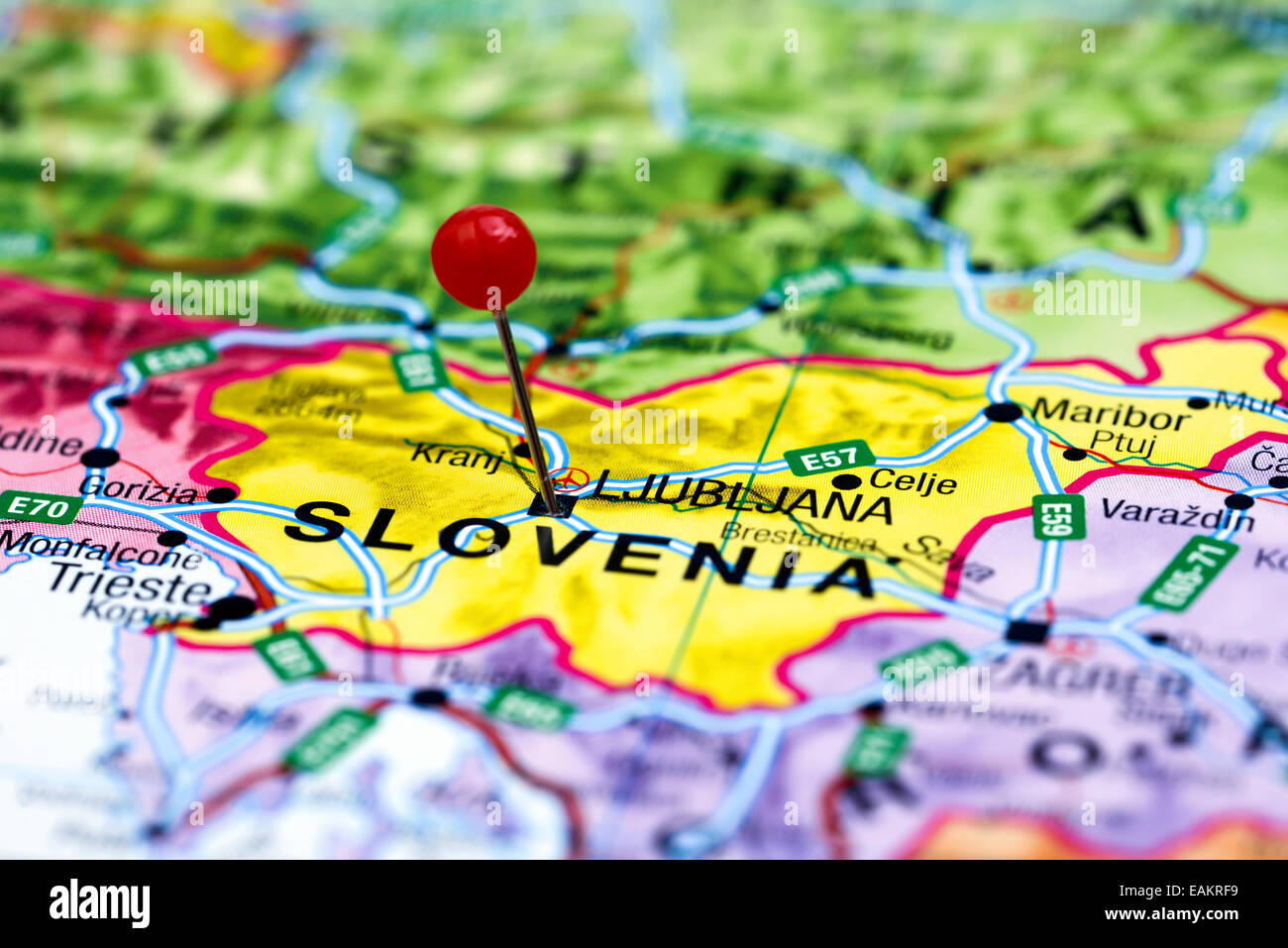 Ljubljana map hi-res stock photography and images - Alamy
