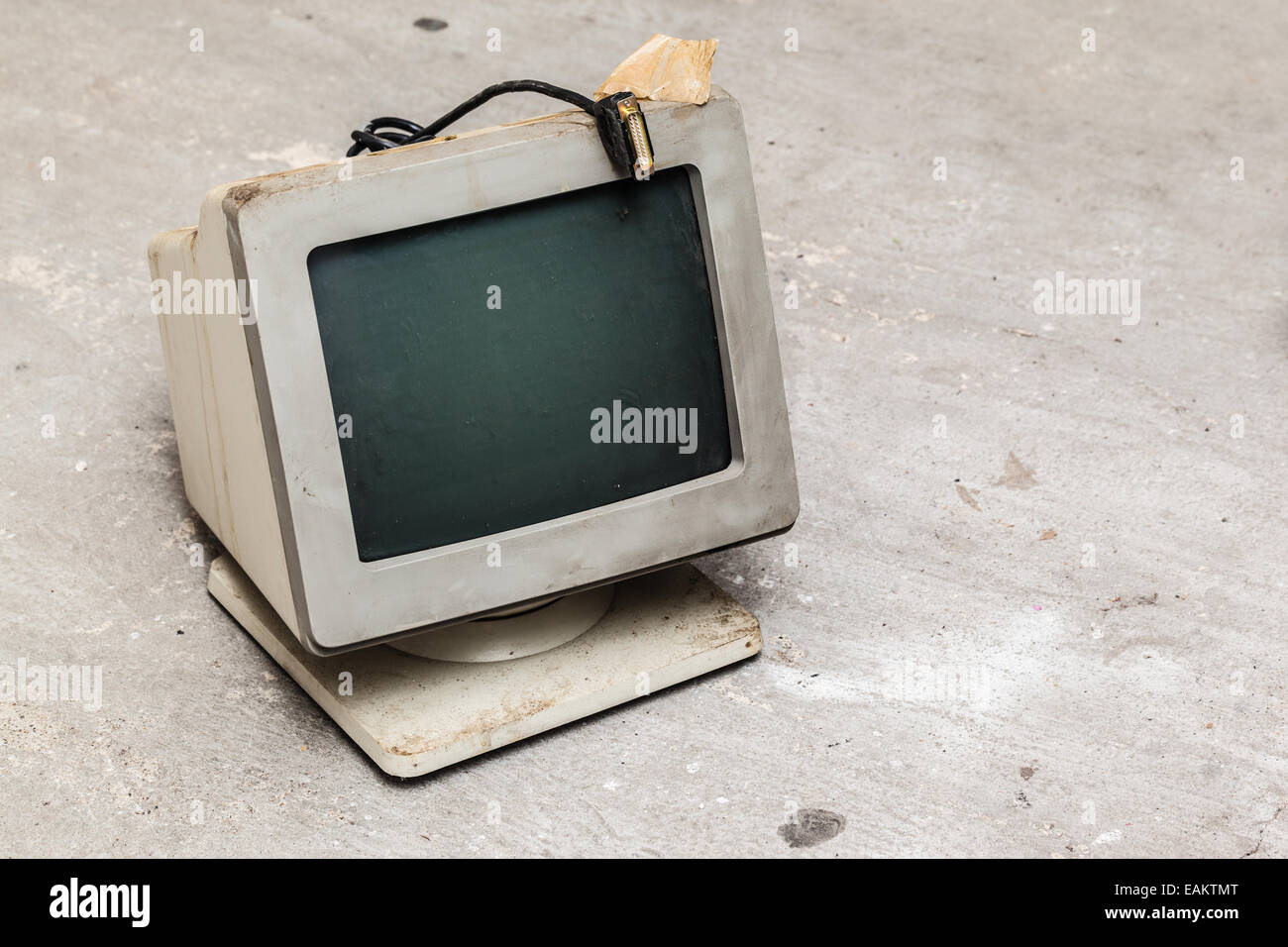 some old and obsolete pc and keyboards dumped in the street Stock Photo ...