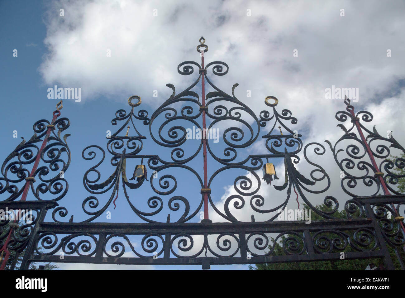 Wrought-iron gates of Holy Trinity Church in town of Kendal Cumbria ...