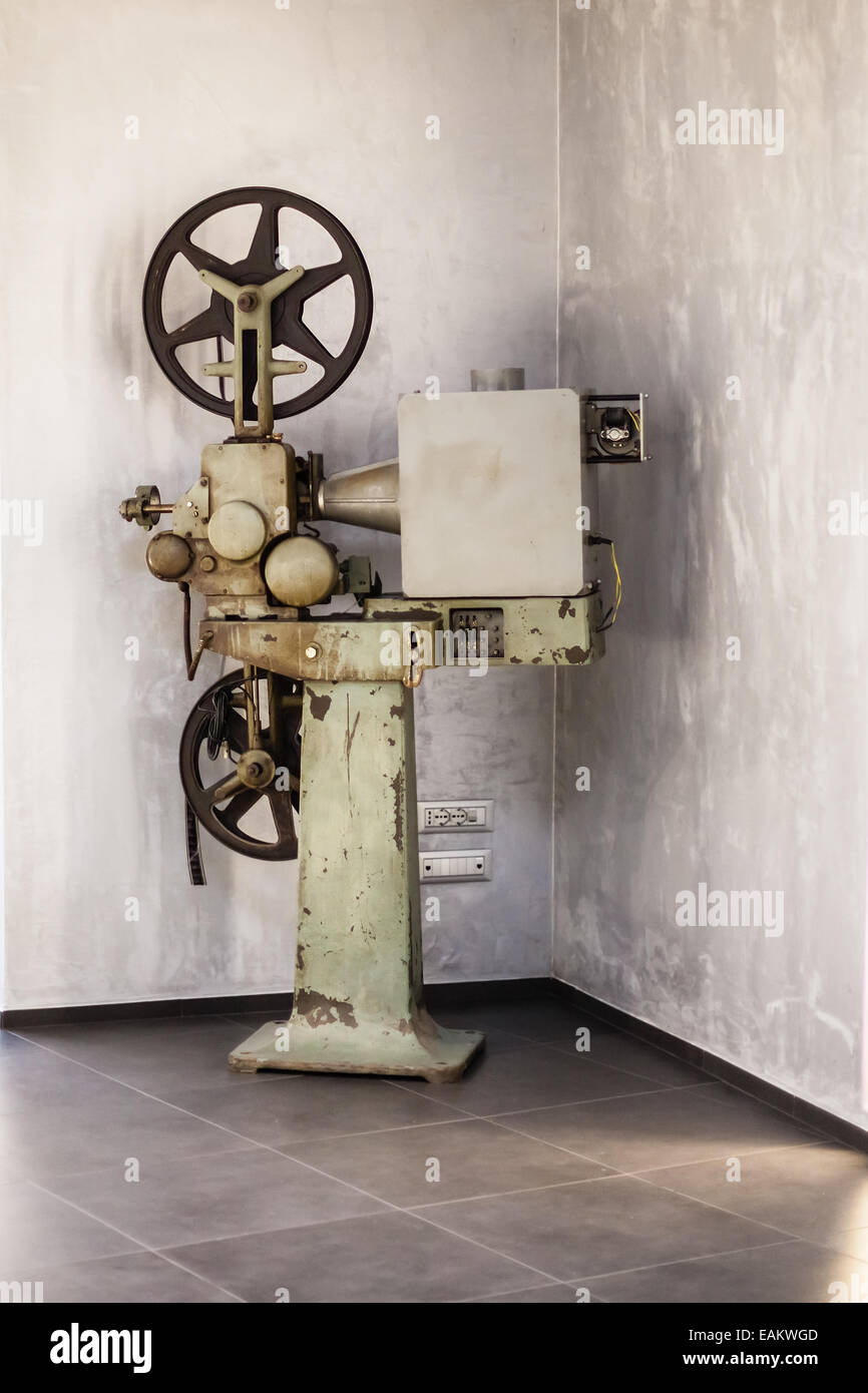 an old big cinema projector in the hallway of a theater Stock Photo - Alamy