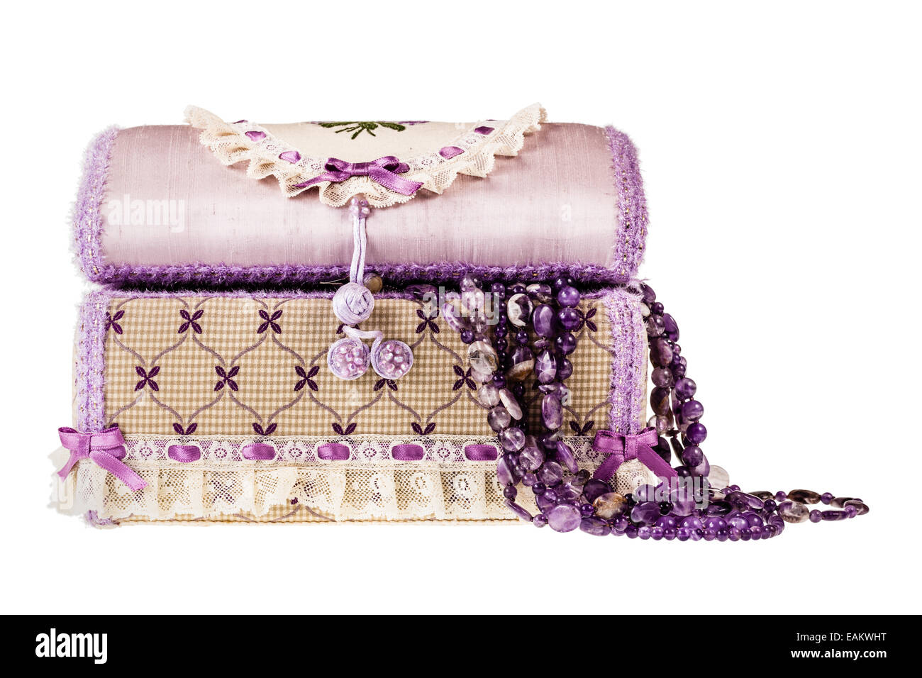 a cute rag jewel box isolated over a white background Stock Photo - Alamy