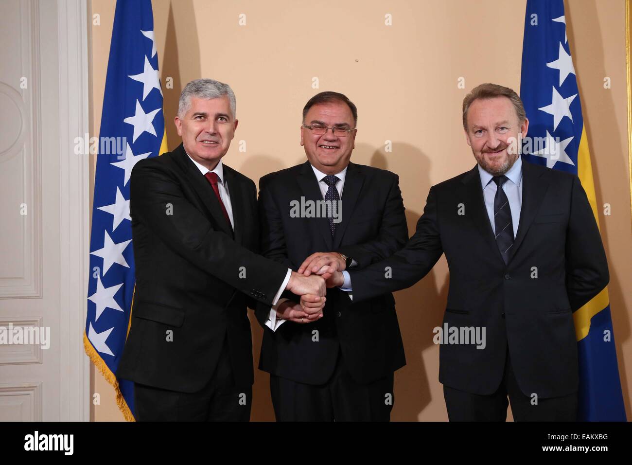 Sarajevo, Bosnia-Herzegovina. 17th Nov, 2014. Newly elected members of ...