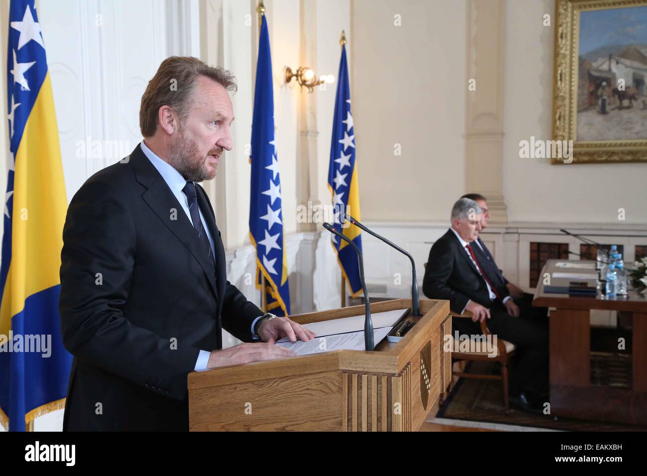 Sarajevo, Bosnia-Herzegovina. 17th Nov, 2014. Newly elected member of ...