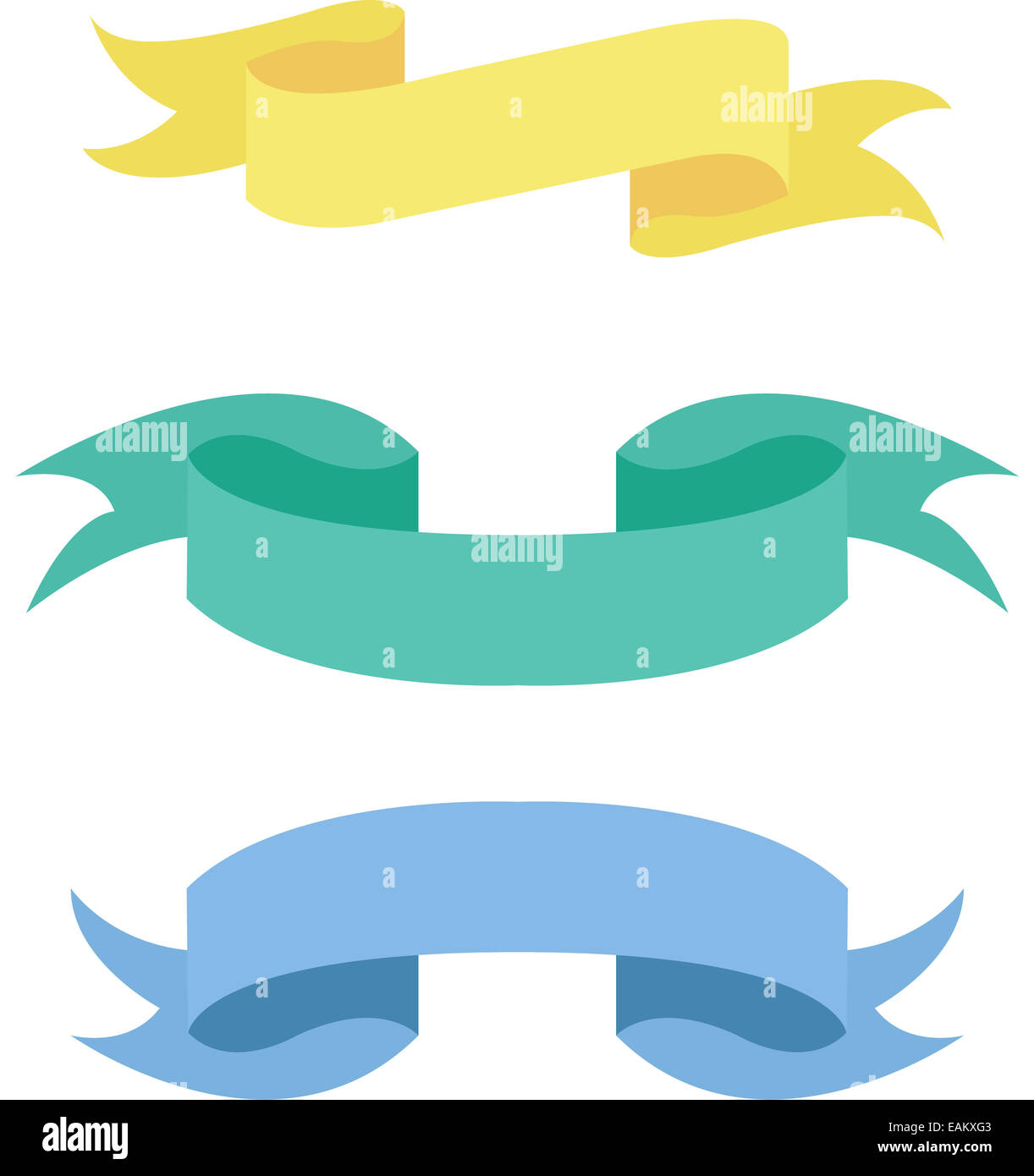 A set of 3 different colorfull ribbons Stock Photo - Alamy