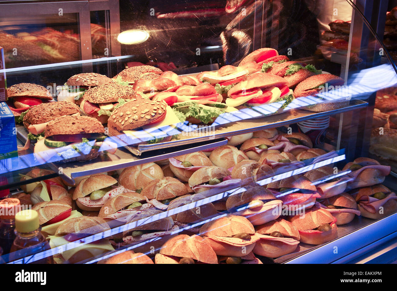 Sandwiches displayed in a shop window Stock Photo - Alamy