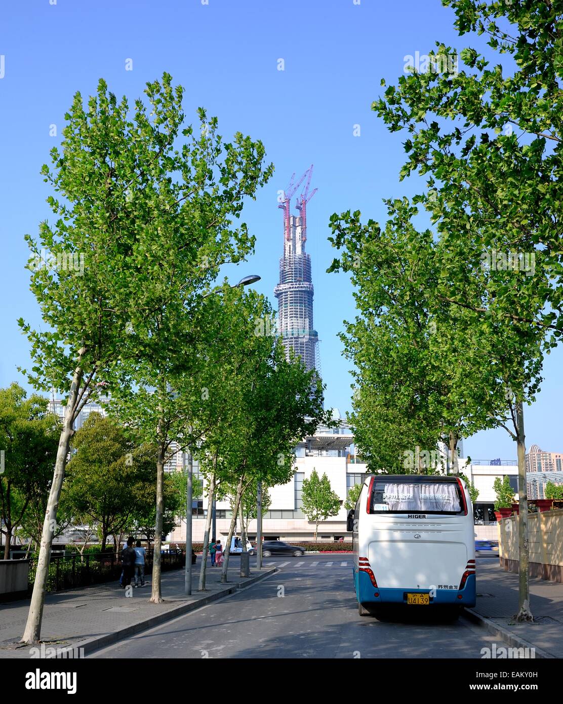 Building a very tall tower Stock Photo - Alamy