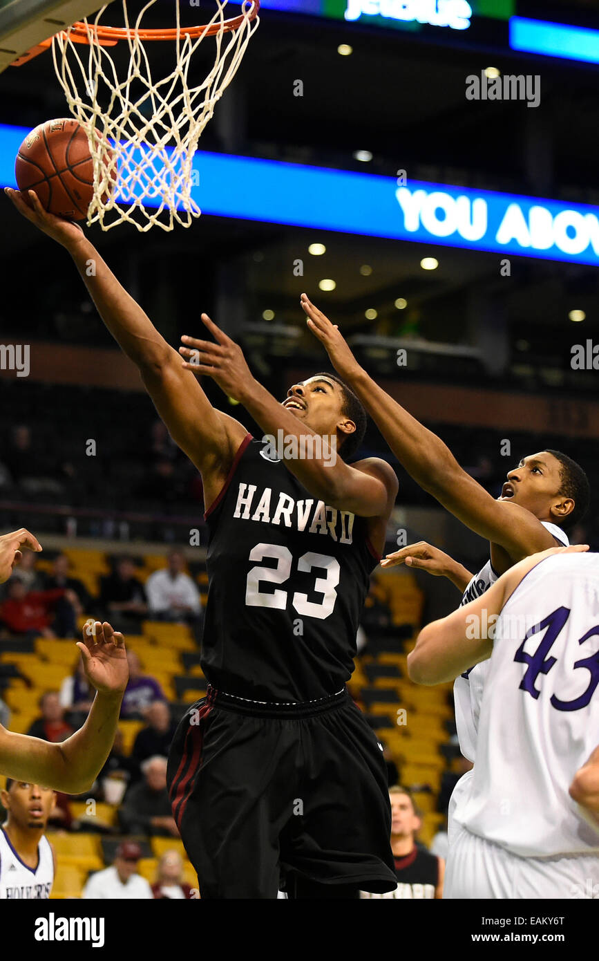 November 16, 2014 - Boston, Massachusetts, U.S. - Harvard Crimson guard ...