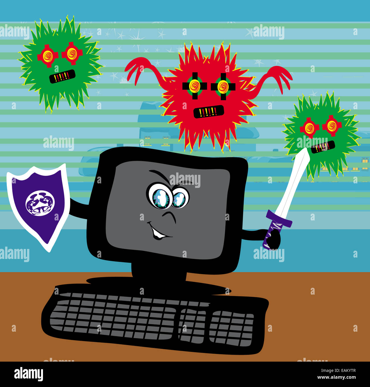 Computer virus attacking Stock Photo - Alamy