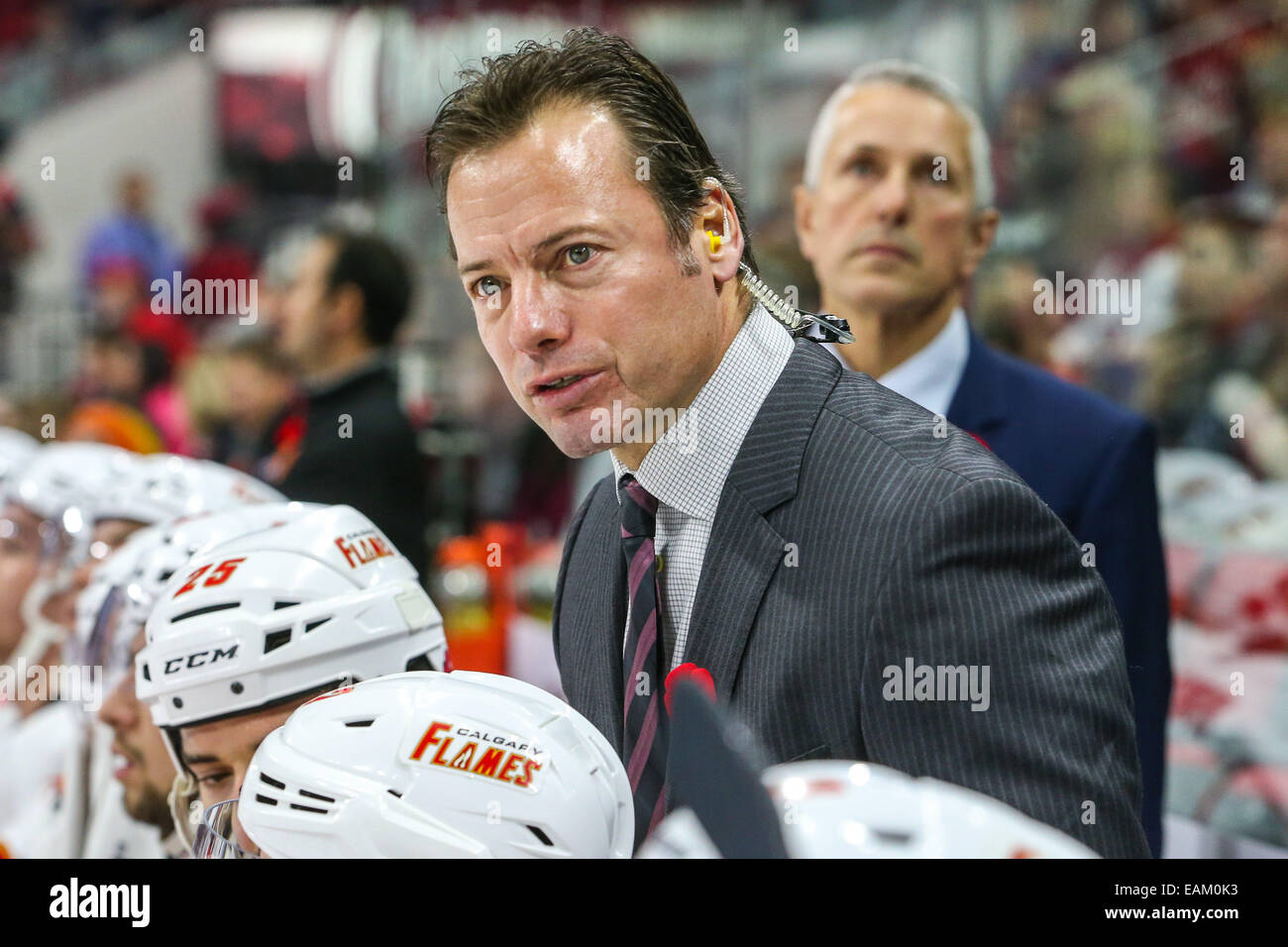 Raleigh, North Carolina, USA. 10th Nov, 2014. Calgary Flames assistant ...
