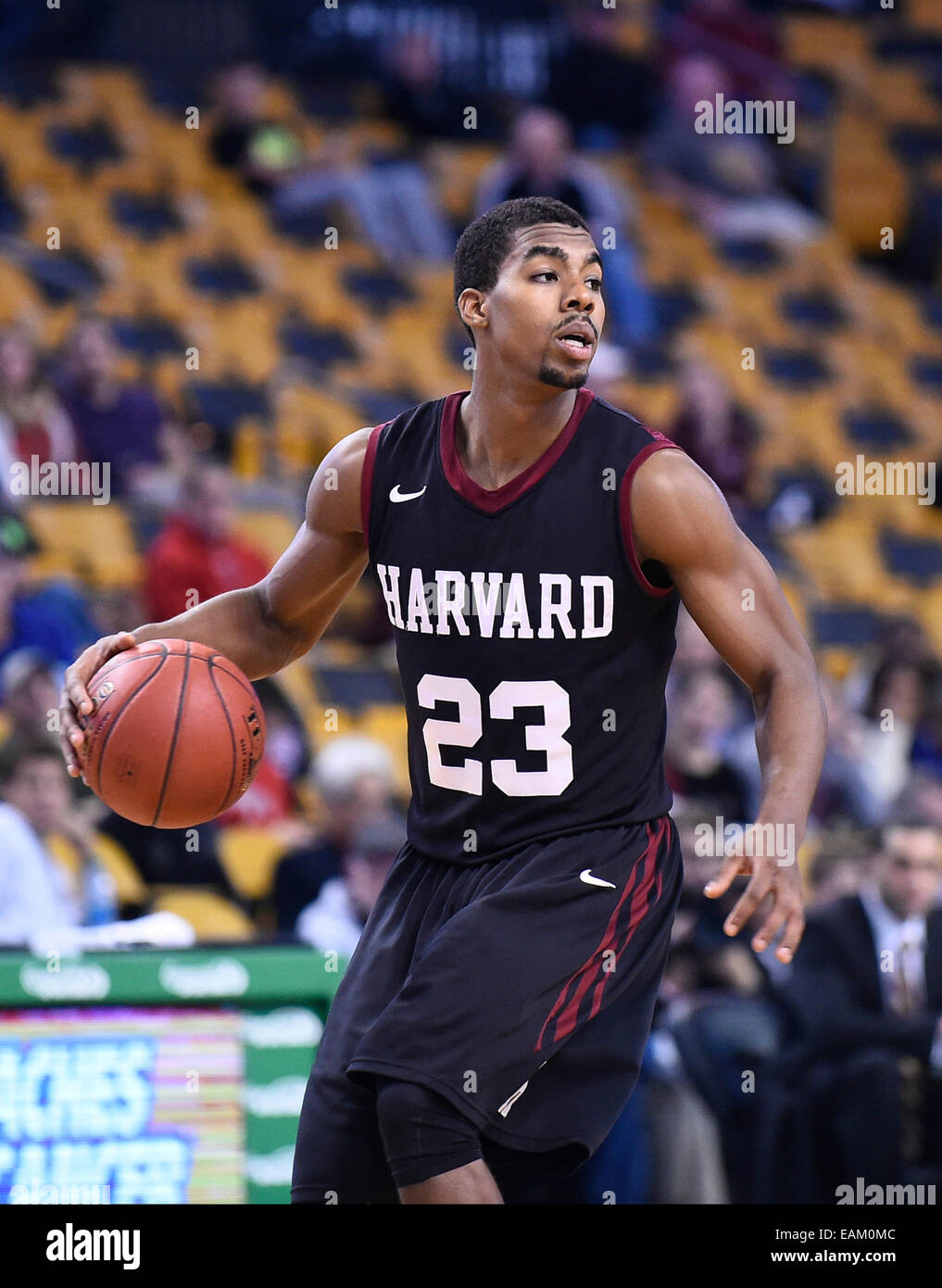 Boston, Massachusetts, USA. 16th Nov, 2014. Harvard Crimson guard ...